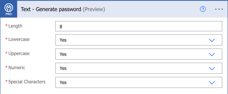 Generate Password | PowerTools | Workflow Automation Plugin