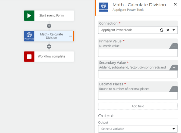 Calculate Division Powertools Workflow Automation Plugin