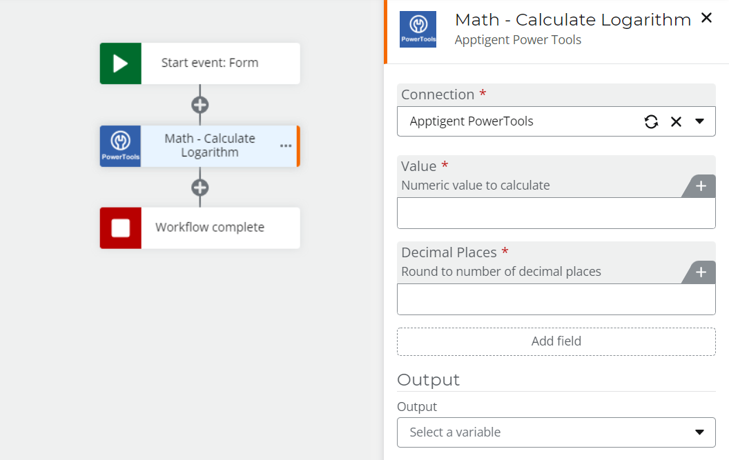 Calculate Logarithm Powertools Workflow Automation Plugin