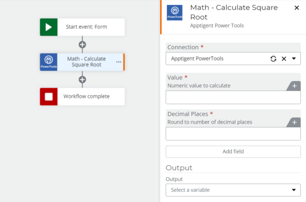 Calculate Square Root Powertools Workflow Automation Plugin