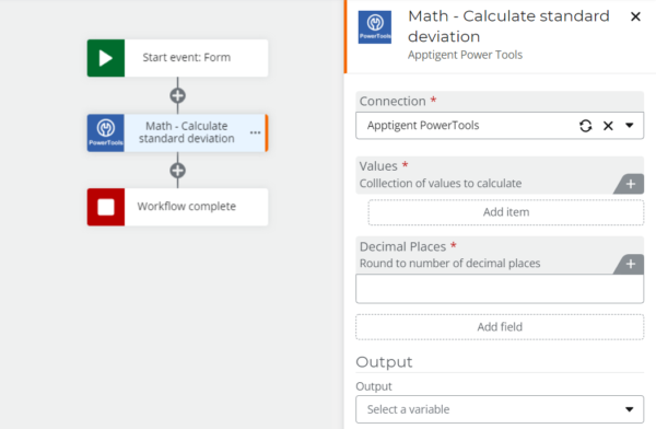 Standard Deviation Powertools Workflow Automation Plugin