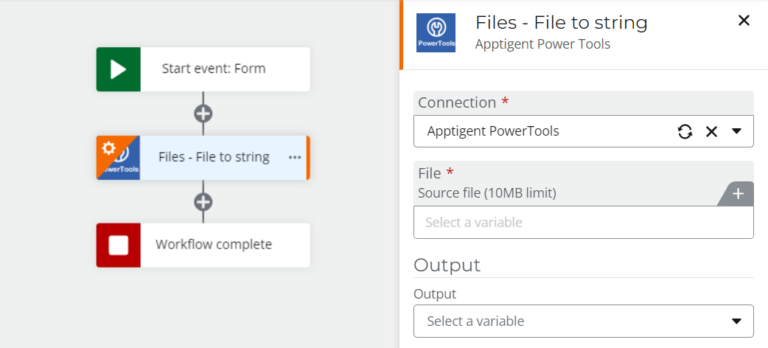 Convert File To A Base64 String | PowerTools | Workflow Automation Plugin