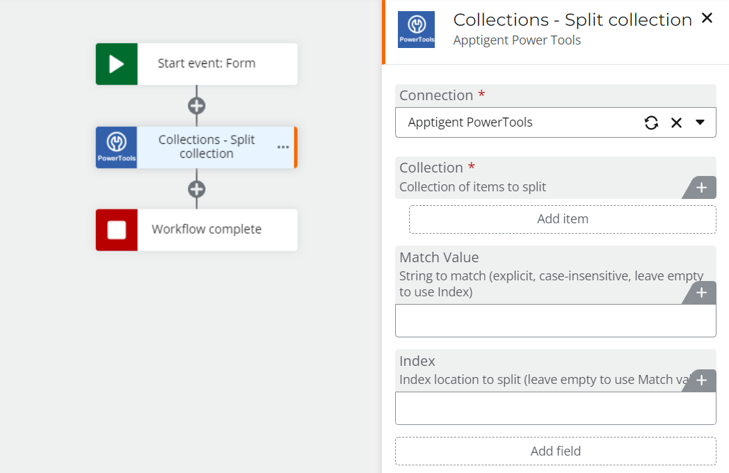 Split Collection Function | PowerTools | Workflow Automation Plugin
